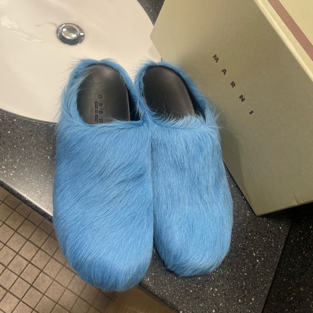 Light Blue Marni Slides - Gem